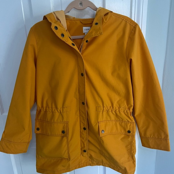 J. Crew | Jackets & Coats | Yellow Hooded Rain Jacket | Poshmark